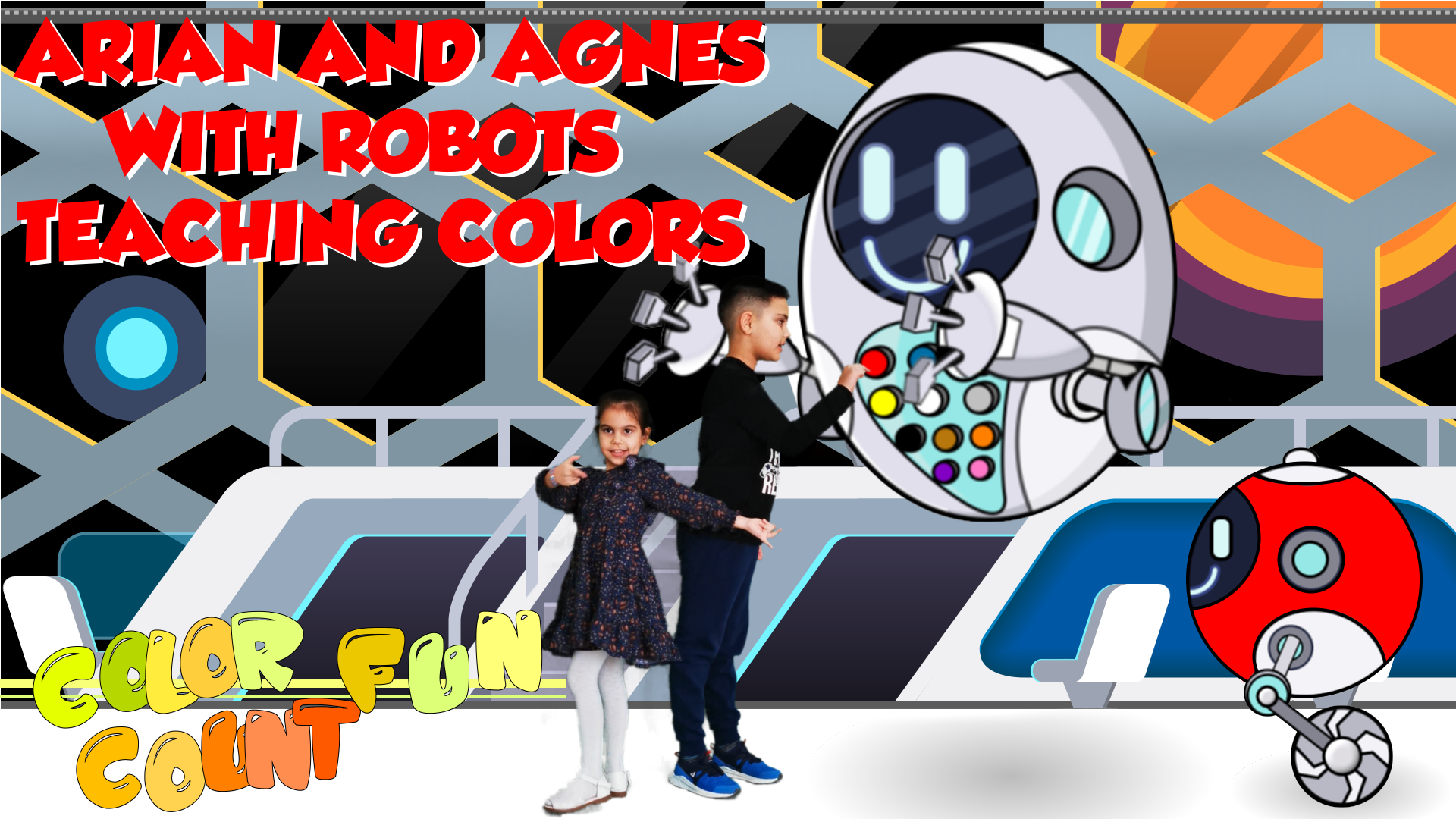 COLOR SONG | Learning colors with Arian & Agnes in space ship ...