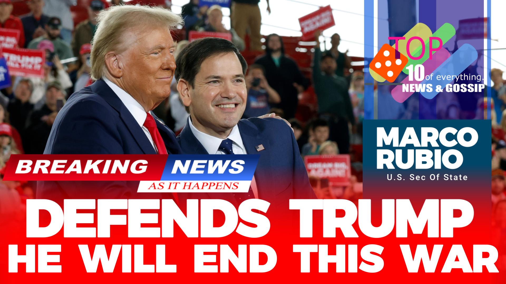 BREAKING NEWS - US Secretary of State Marco Rubio, addressing Trump’s ...